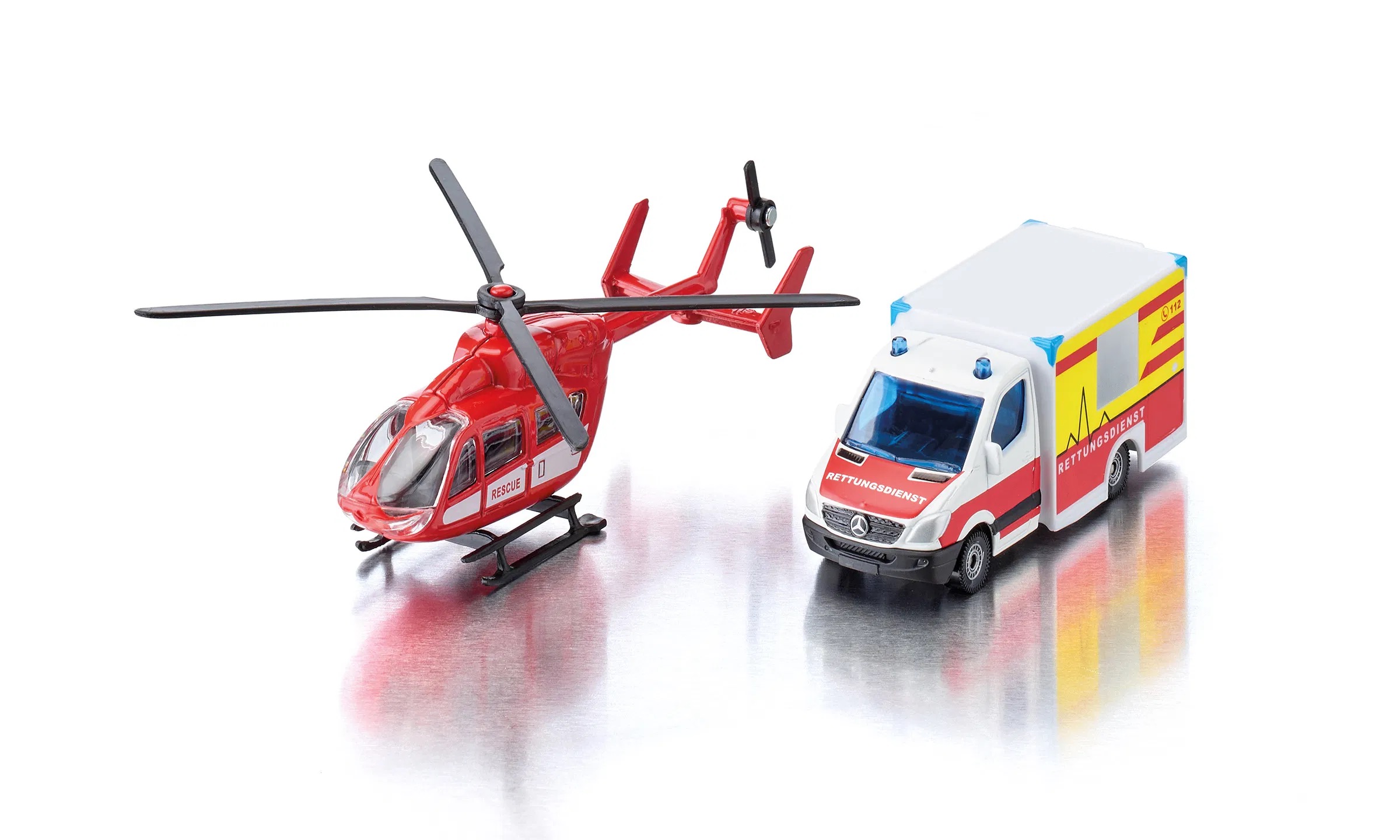 Mercedes-Benz Rettungswagen und Helikopter Modell von Siku | MA73848