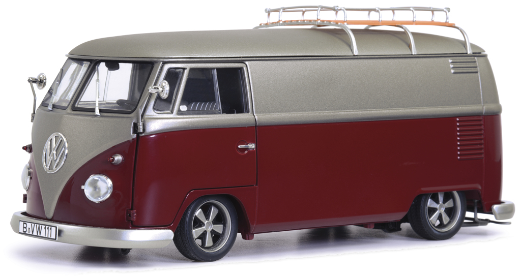 VW T1b Bus Lowrider rot/matt-grau Modell von Schuco 1:18 | MA65815